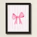 Preppy Pink Coquette Bow Printable Wall Art, Pink Bow Print, Trendy Art ...