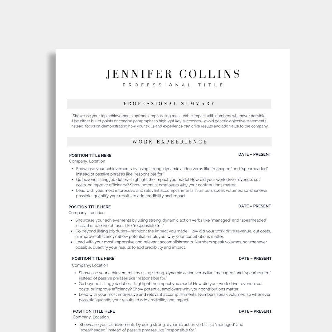 Modern Resume Template: 5-page Professional CV Design (canva, Digital ...