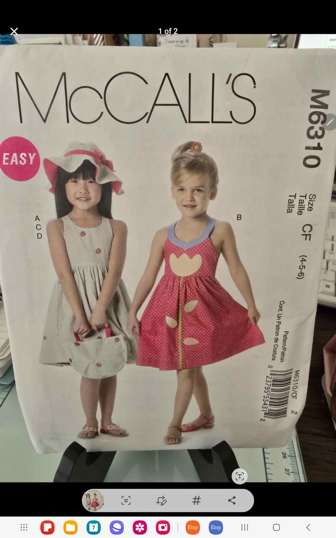 Mccall's Easy Sewing Pattern for Child's Dresse, Purse and Hat. M6310 ...