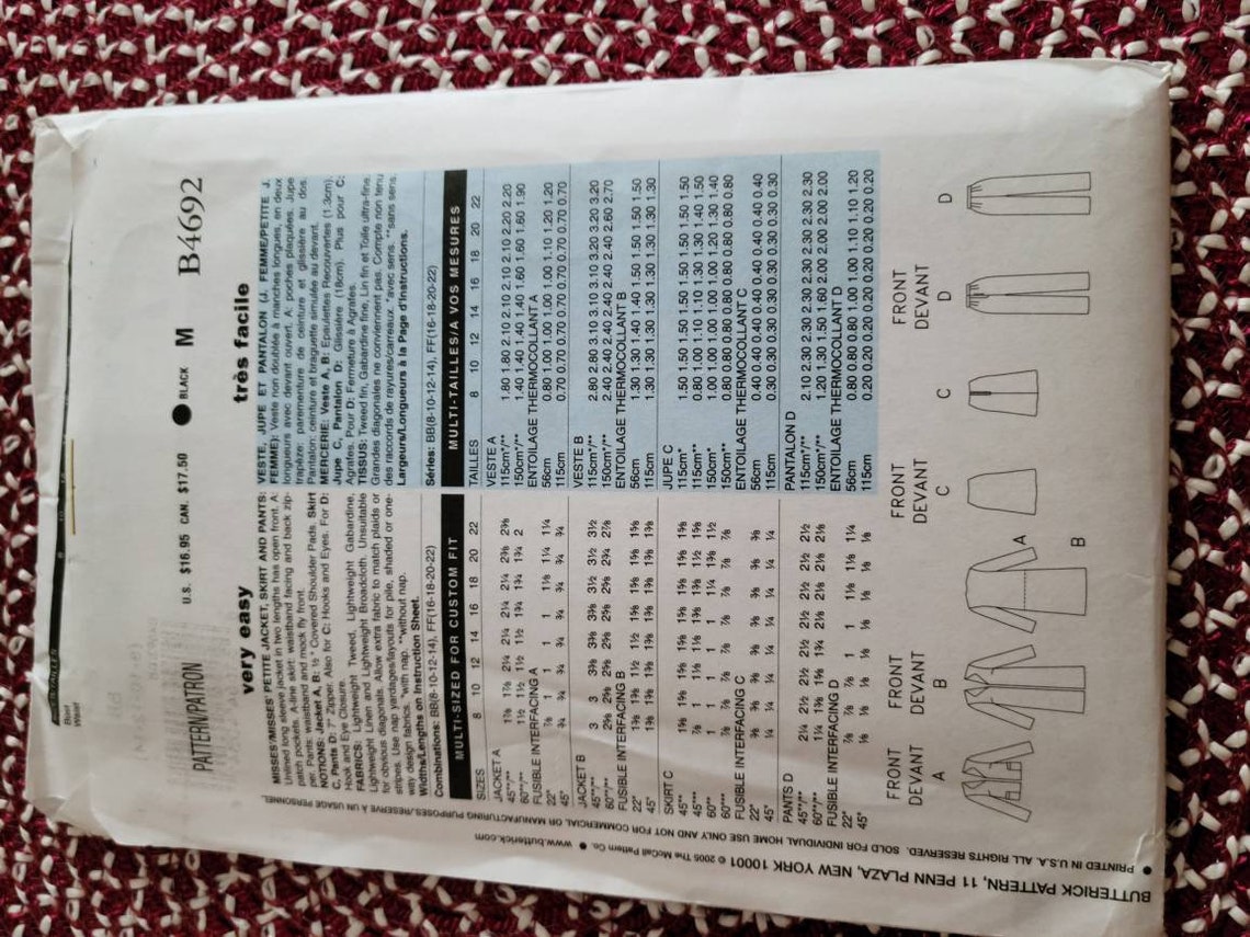 Butterick Sewing Pattern ~lifestyle Wardrobe Clothing B4692 - Etsy