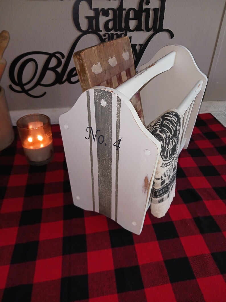 Rustic Farmhouse Magazine Rack Repurposed. Can Be Used for Cutting ...