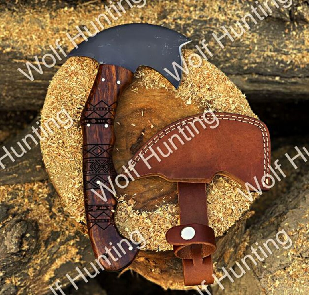 Tomahawk Tactical Axe Hand Forged Battle Tomahawk Engraved With Leather ...