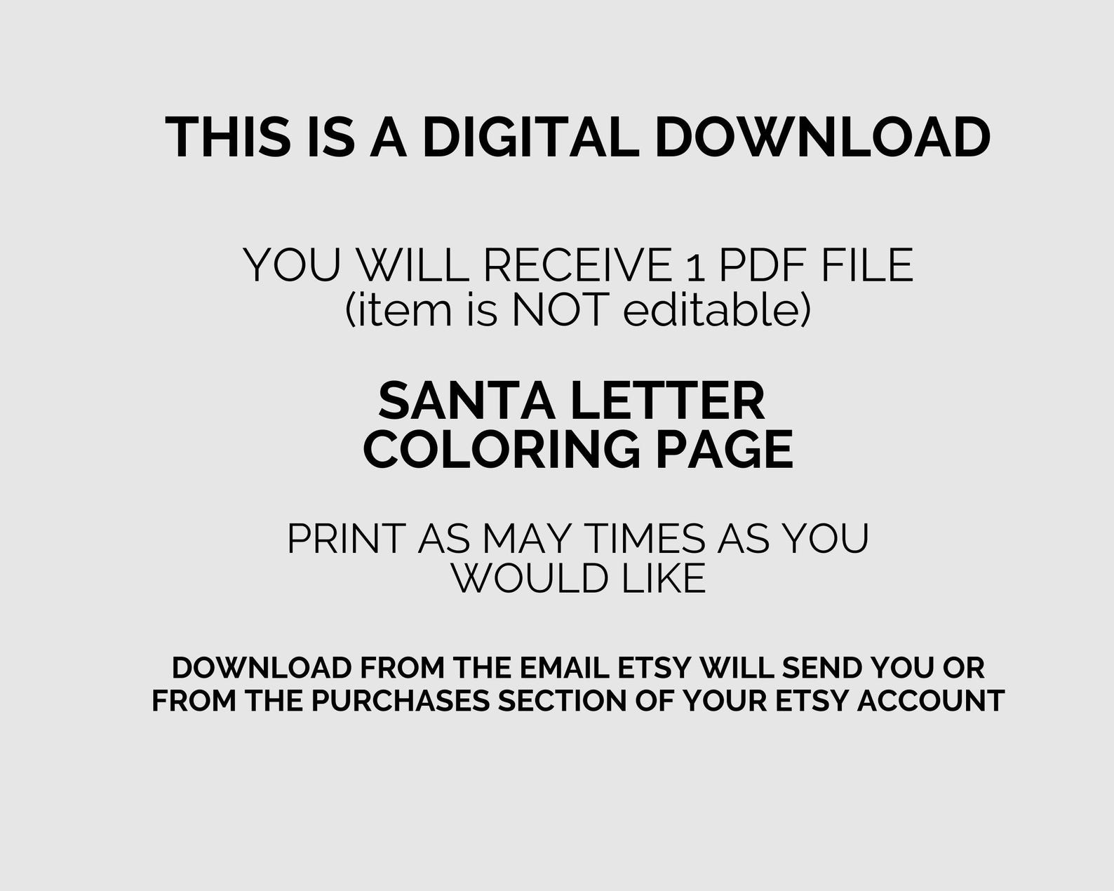 Letter to Santa Coloring Page, Dear Santa Printable, Santa Wish List ...