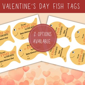 Printable Valentine Goldfish Tag, Valentines Day Gift Exchange, School ...