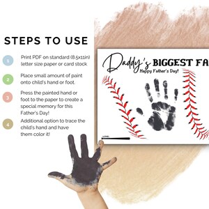 Father's Day Baseball Hand Print Craft, Happy Fathers Day, Fathers Day ...