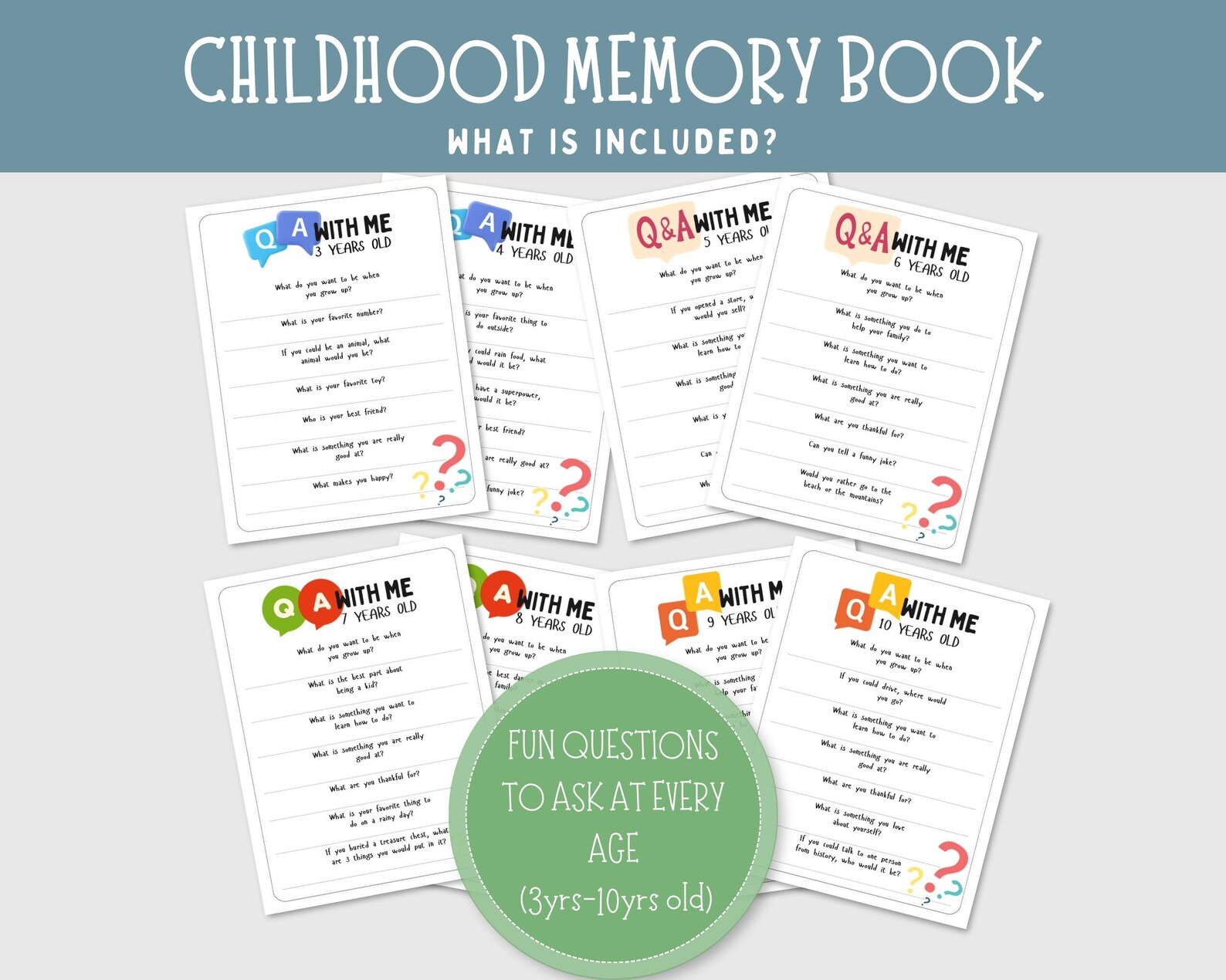 Printable All About Me Memory Book, Childhood Memory Keeper, All About ...