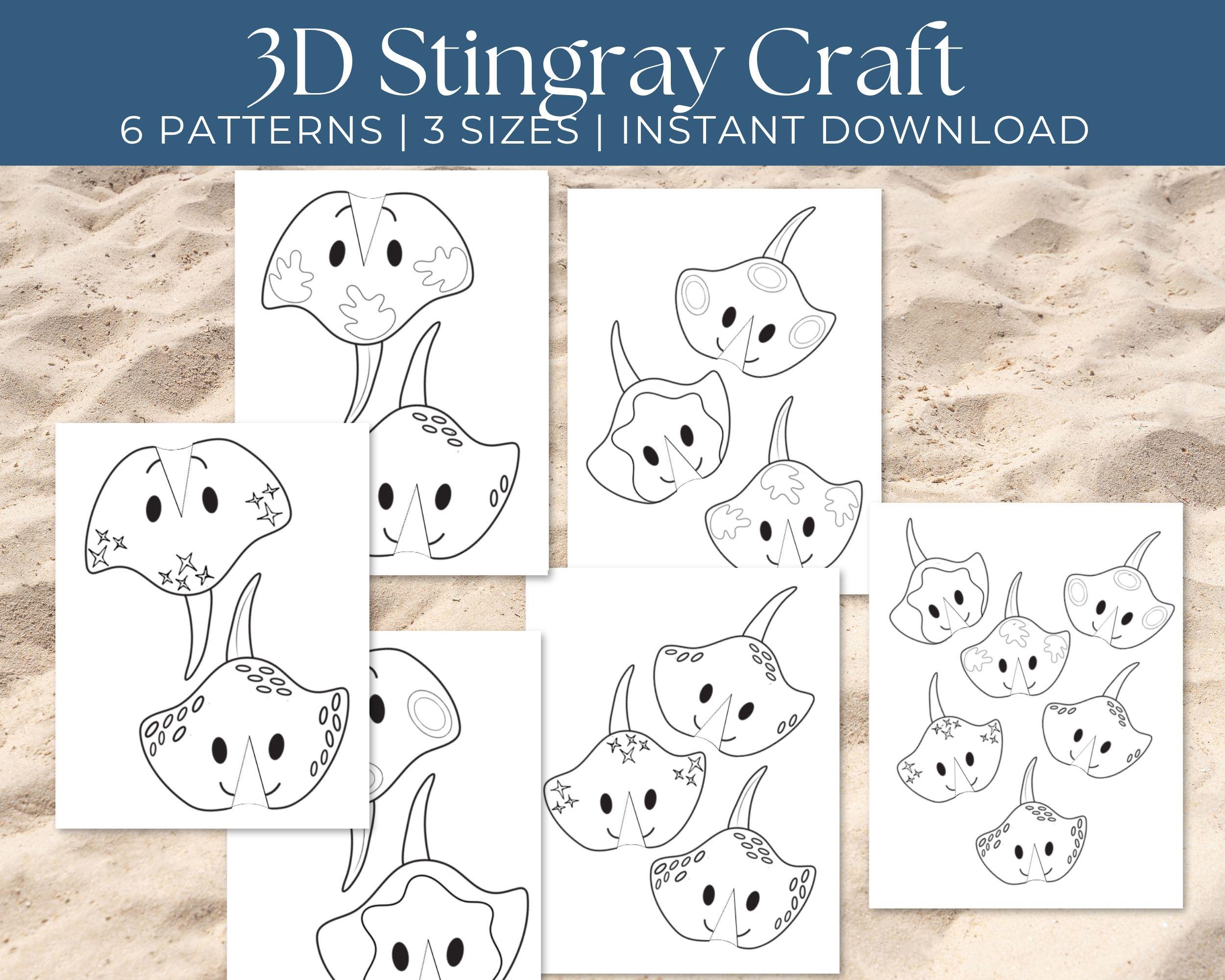 Make A Stingray Printable Activity for Kids, 3D Crafts, Build A Turtle ...