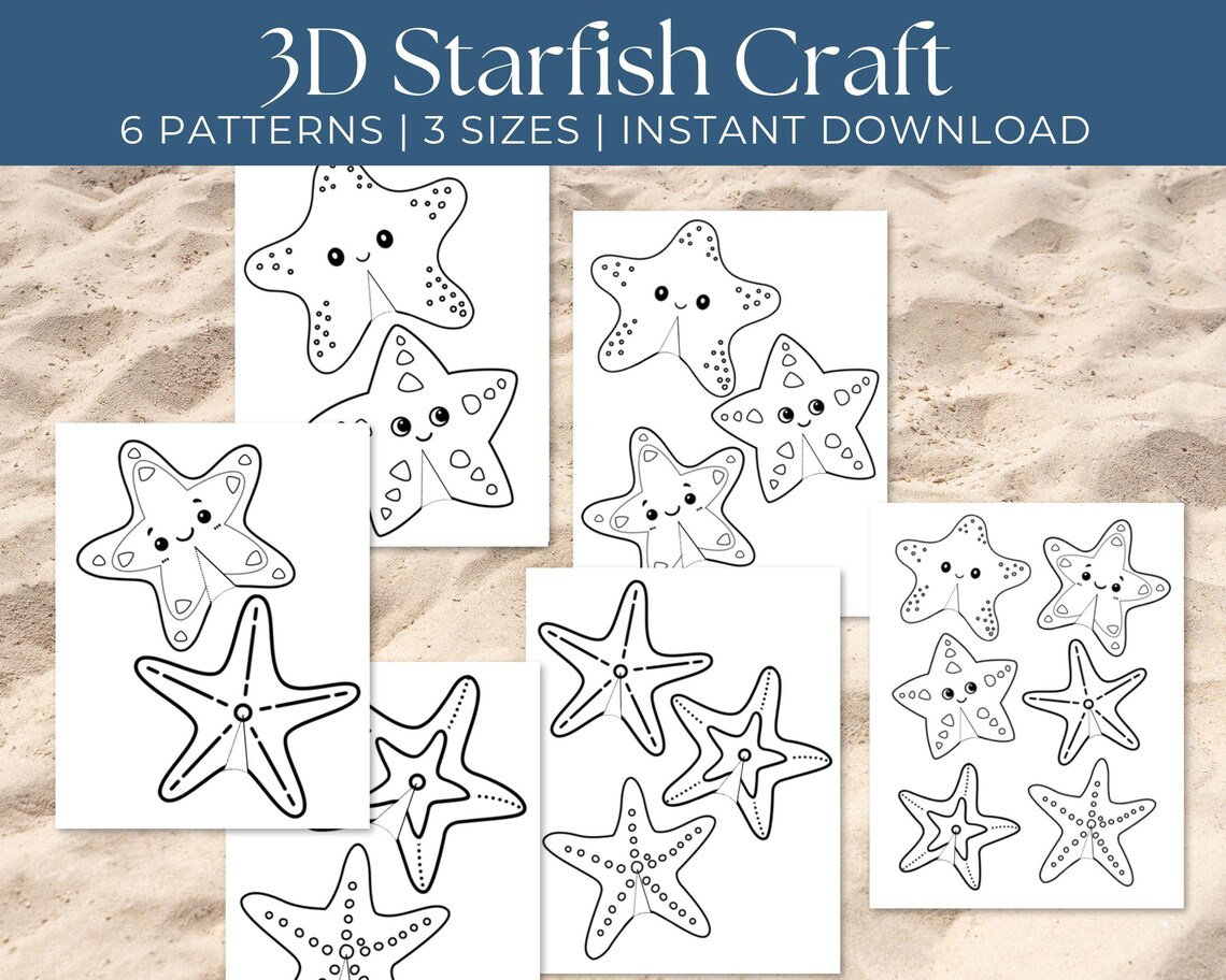 Make A Starfish Printable Activity for Kids, 3D Starfish Craft, Build A ...
