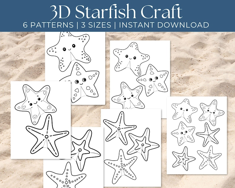 Make A Starfish Printable Activity for Kids, 3D Starfish Craft, Build A ...