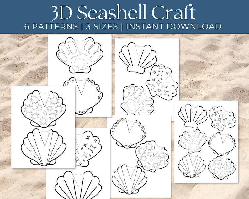 Make A Seashell Printable Activity for Kids, 3D Crafts, Build A Turtle ...