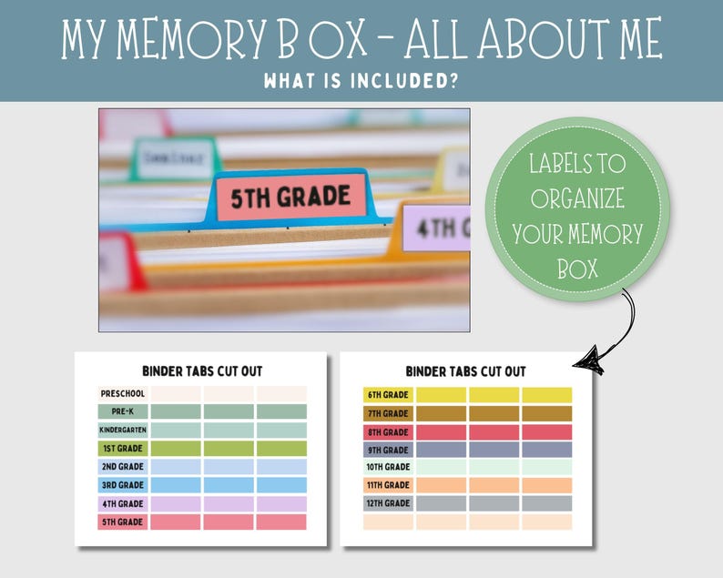 School Memory Box File, Printable Kids Interview Questions, First Last ...