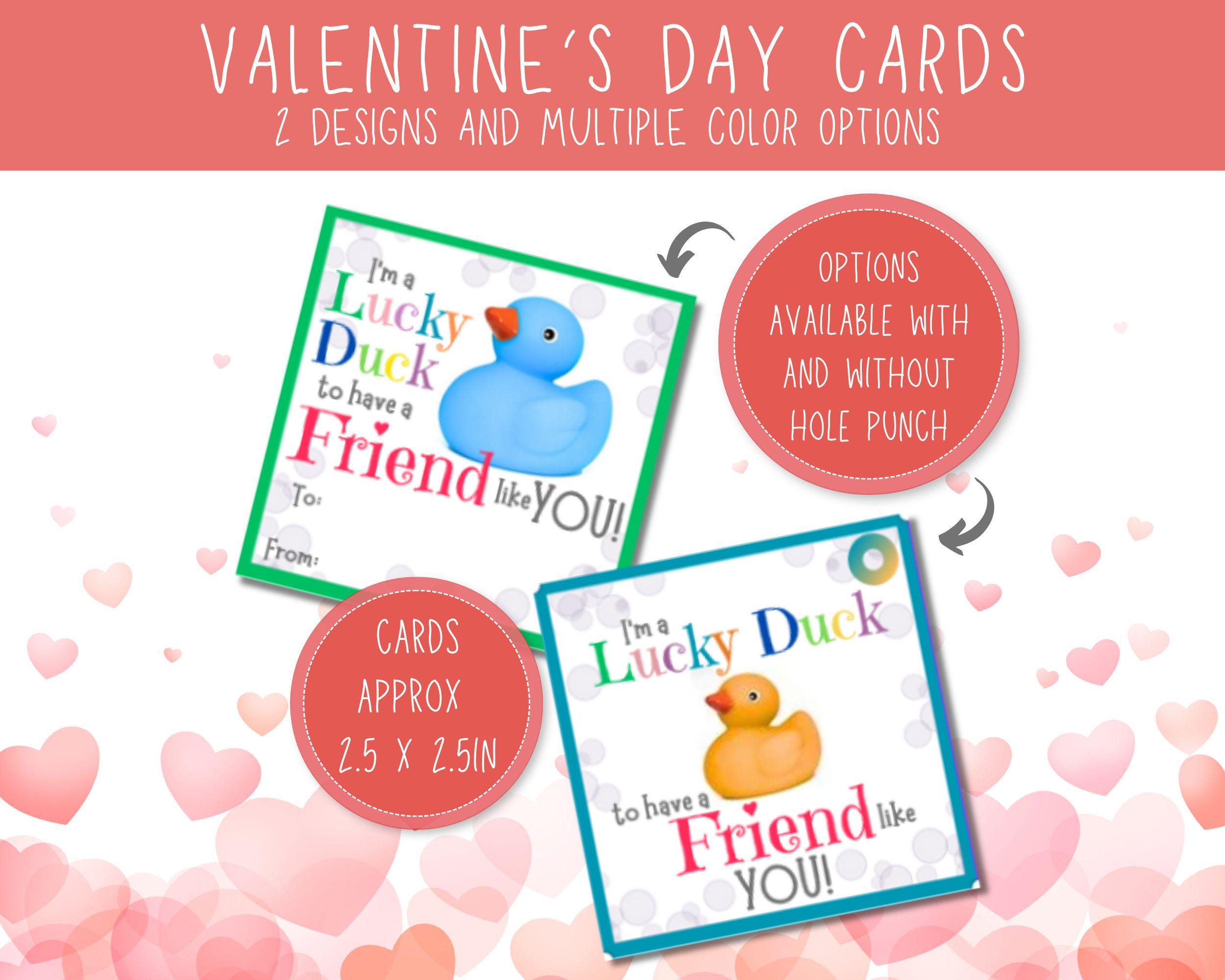 Lucky Duck Valentine's Day Tags, Classroom Valentine Exchange ...