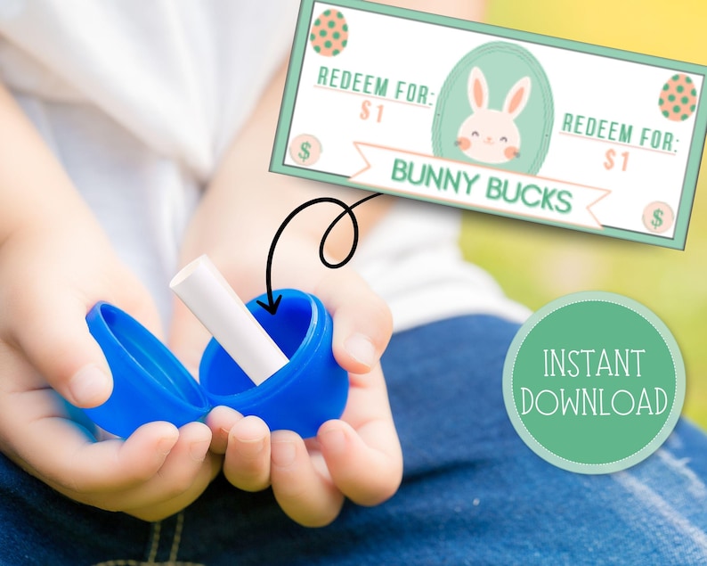 Easter Bunny Bucks Printable, Easter Egg Hunt, Basket Filler, Easter ...