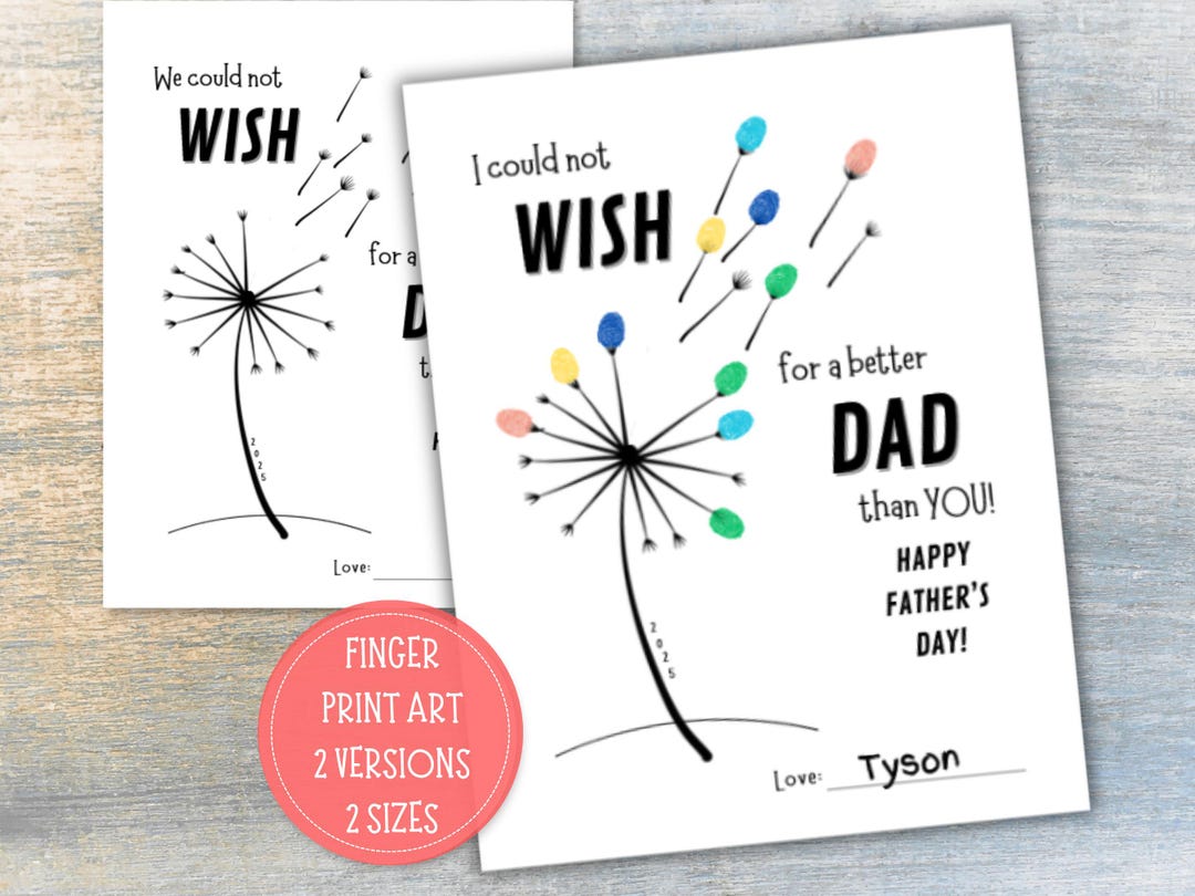 Father's Day Fingerprint Craft Printable, Fathers Day Activity ...
