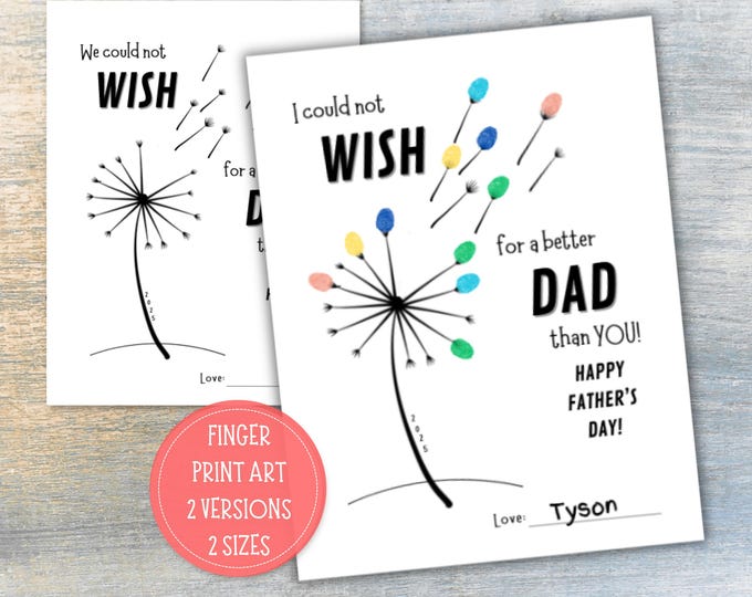 Fathers Day Handprint Gift From Daughter, Fingerprint Craft for Dad ...