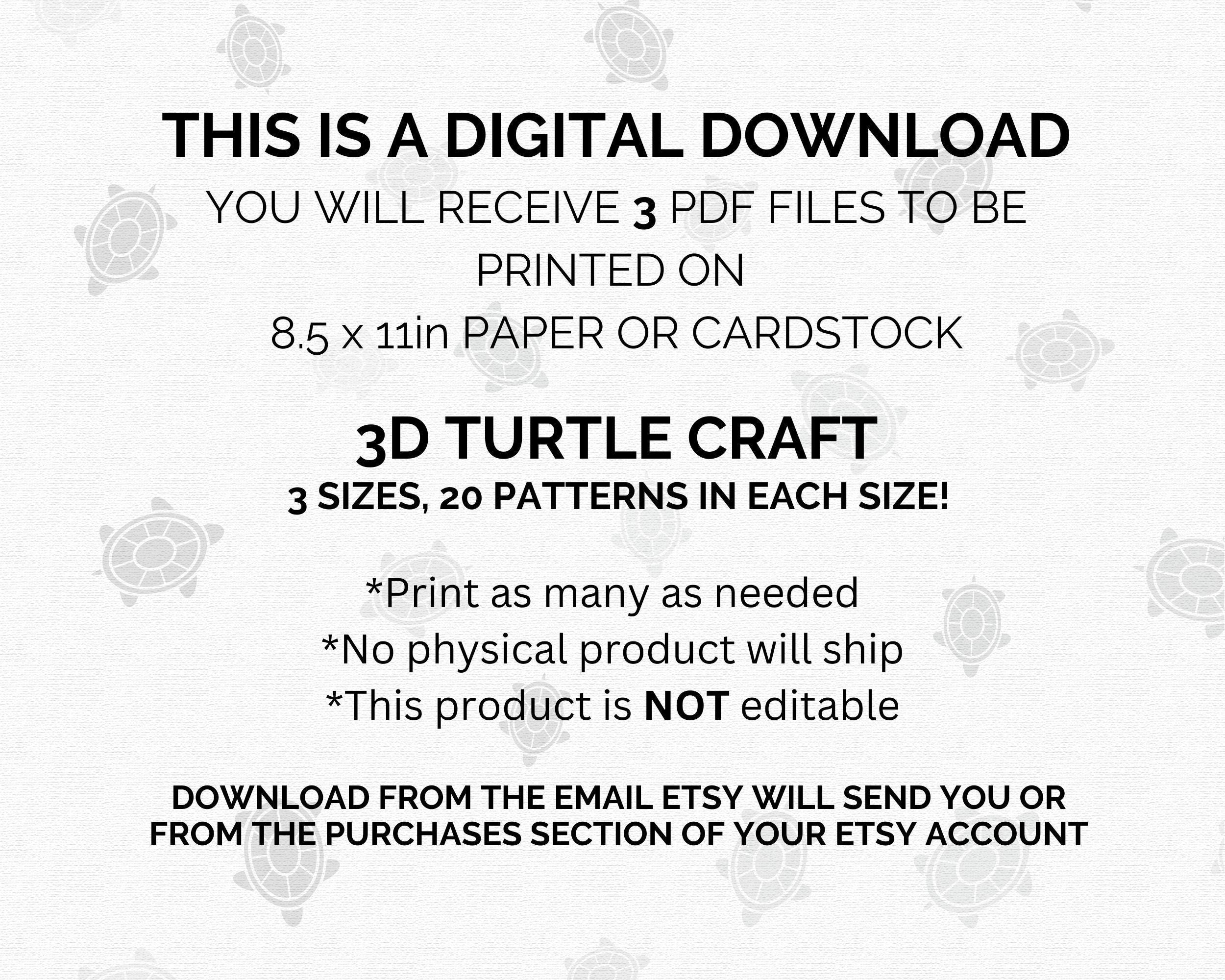 Make A Turtle Printable Activity for Kids, 3D Turtle Craft, Build A ...