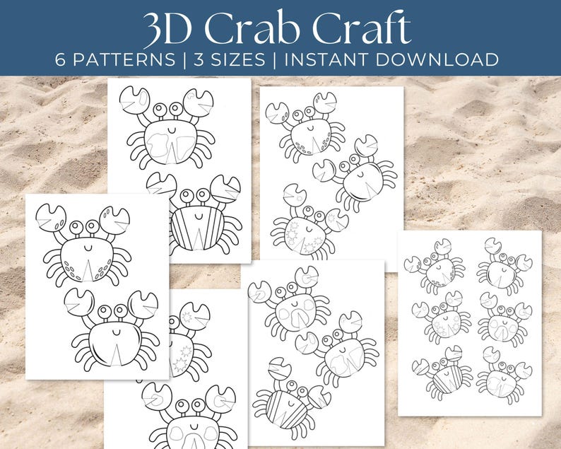 Make A Crab Printable Activity for Kids, 3D Crab Craft, Build A Turtle ...