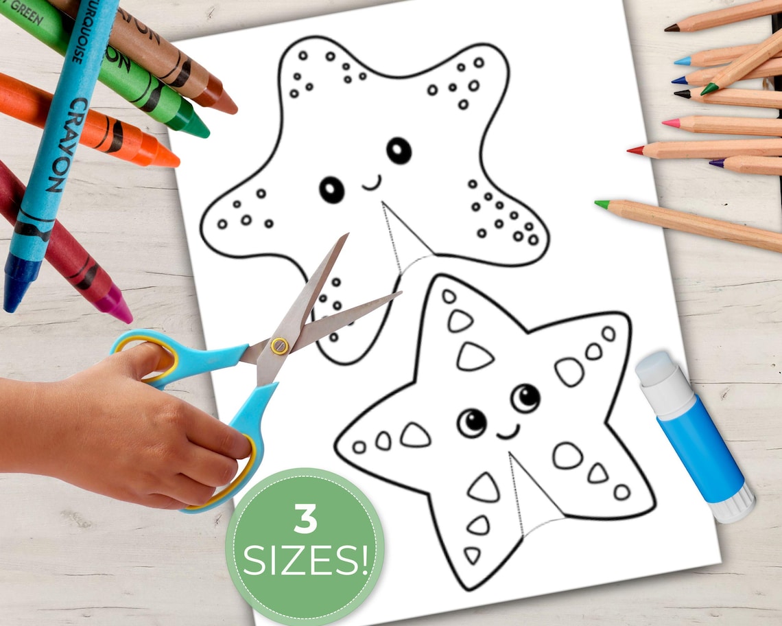 Make A Starfish Printable Activity for Kids, 3D Starfish Craft, Build A ...