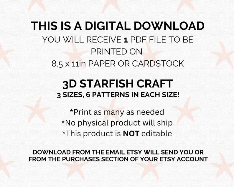 Make A Starfish Printable Activity for Kids, 3D Starfish Craft, Build A ...