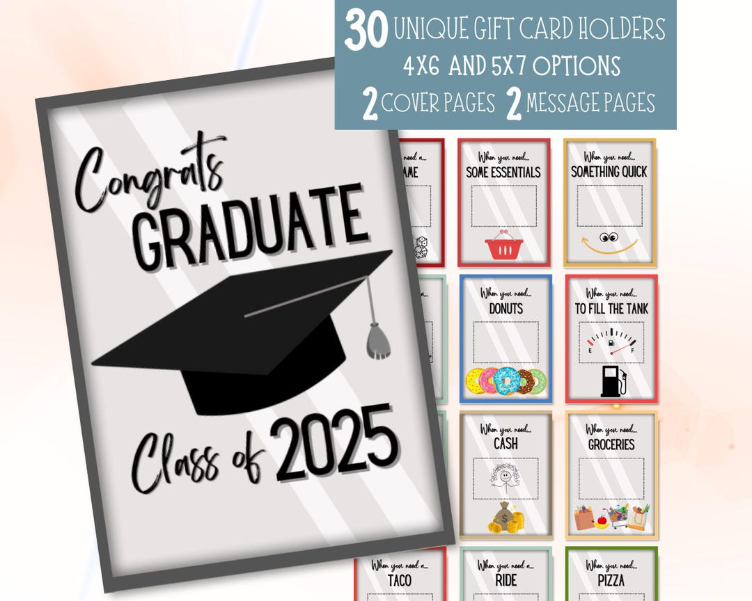 Graduation Gift Card Book, College Gift Card Holder Bundle, College ...
