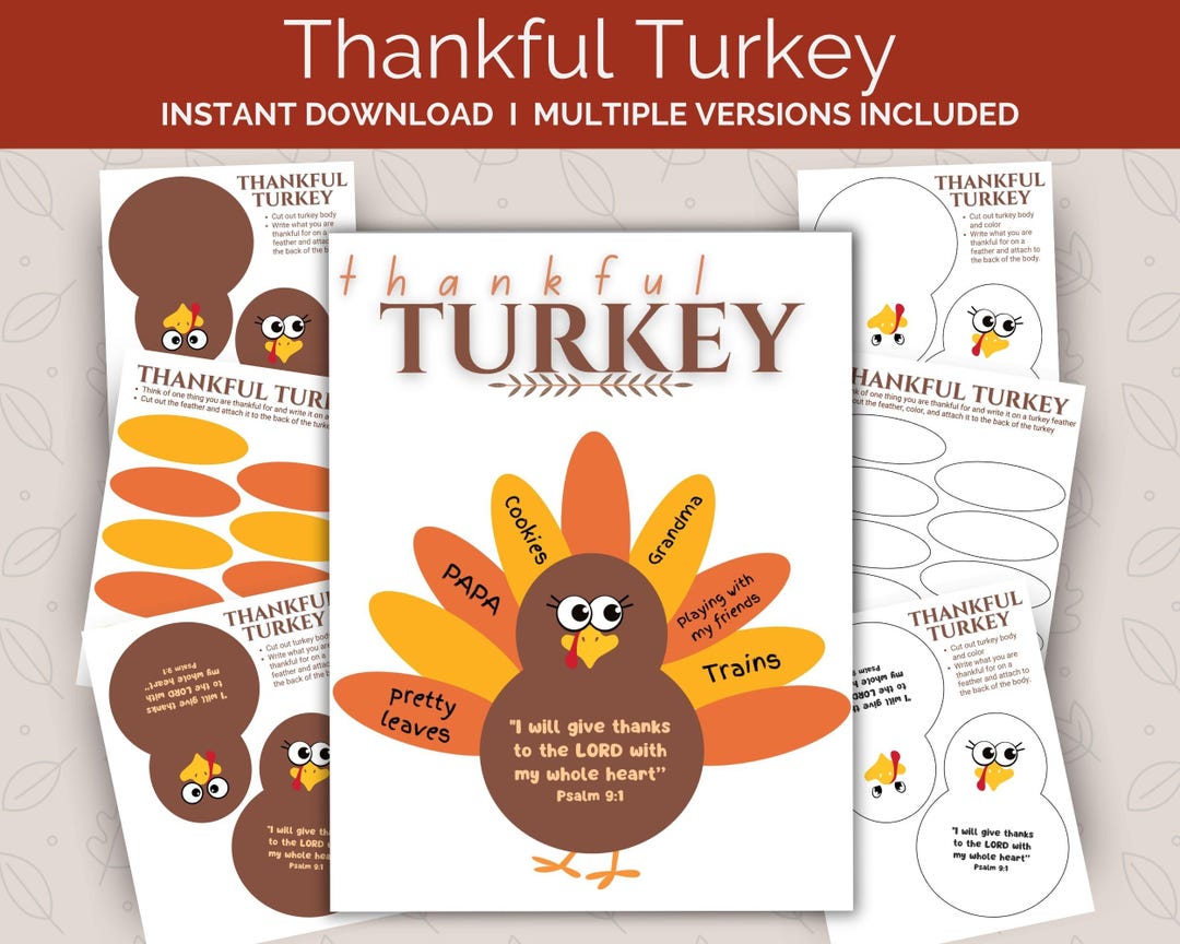 Build A Turkey Kids Activity, Printable Thanksgiving Craft, Kid's ...