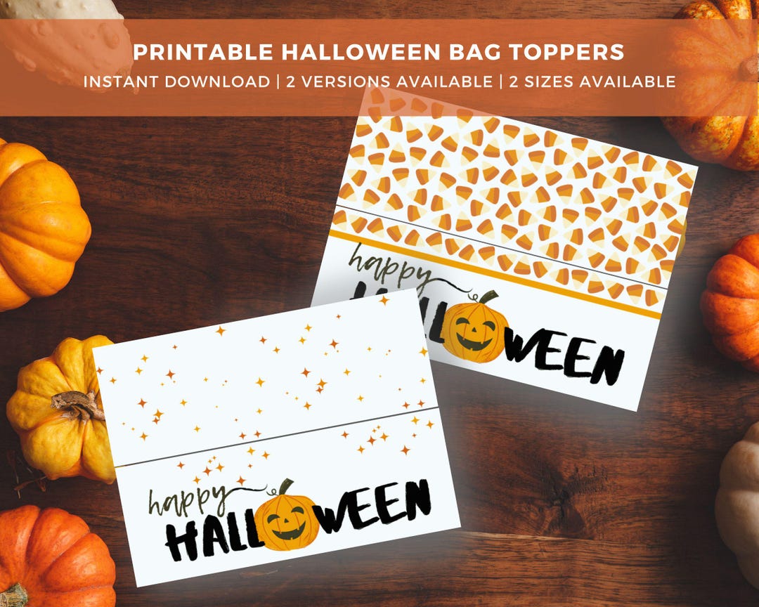 Halloween Treat Bag Topper, Trick or Treat Bag Topper, Candy Bag Topper ...