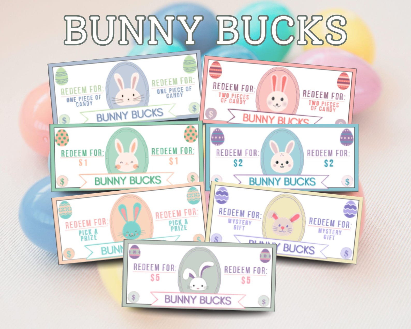 Easter Bunny Bucks Printable, Easter Egg Hunt, Basket Filler, Easter ...