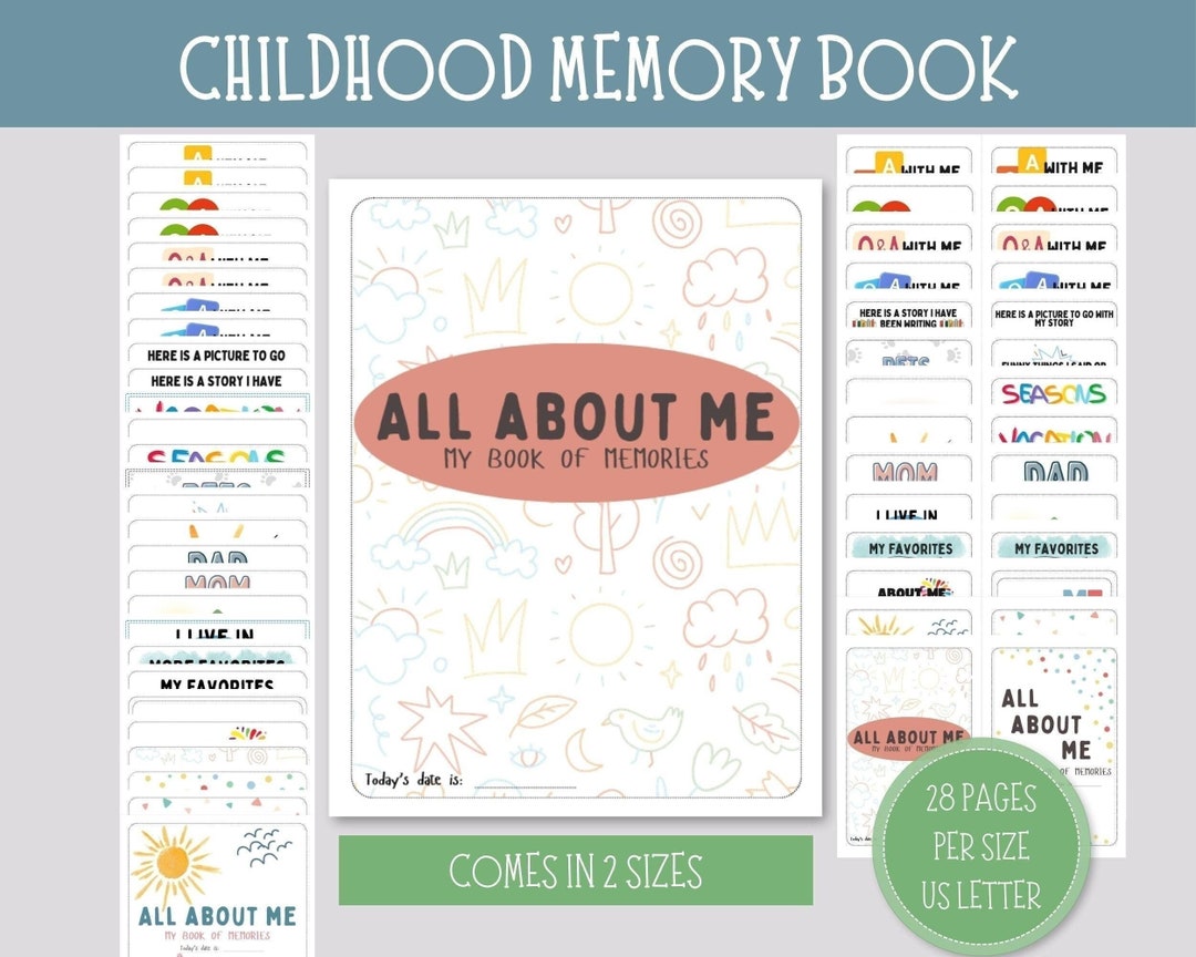 Printable All About Me Memory Book, Childhood Memory Keeper, All About ...