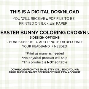 Easter Bunny Paper Crown Headband, Kids Easter Activity, Bunny Ears Hat ...