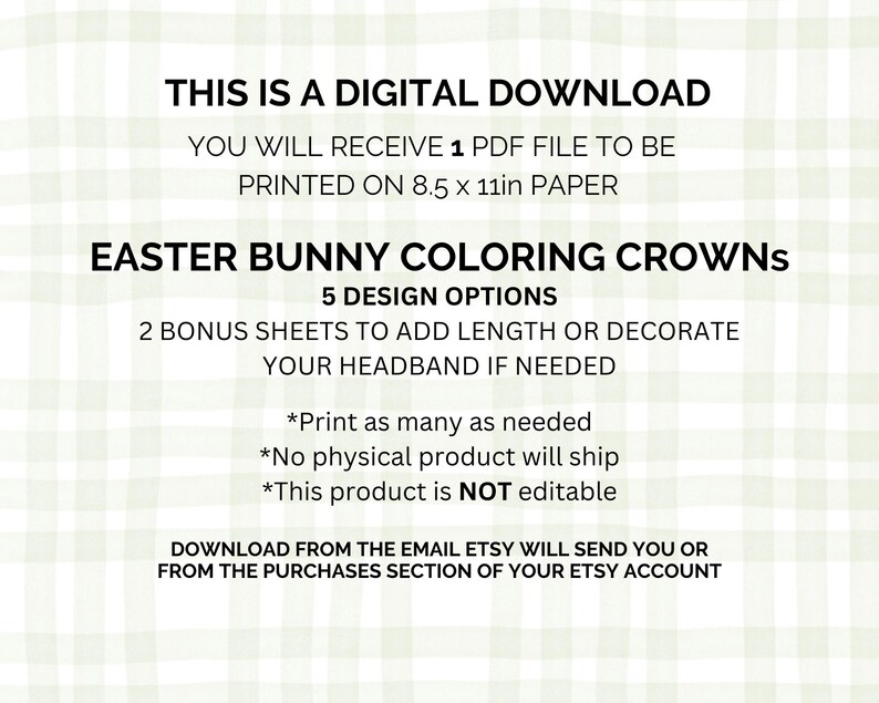 Easter Bunny Paper Crown Headband, Kids Easter Activity, Bunny Ears Hat ...