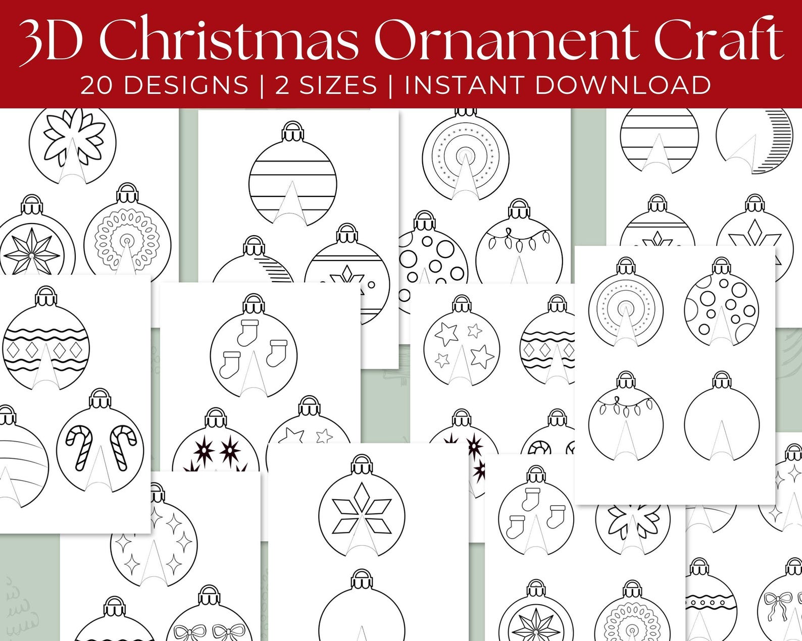 3D Christmas Ornament Crafts, Coloring Craft for Kids, DIY Christmas ...