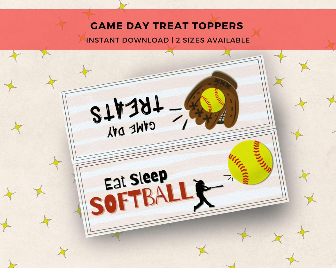 Softball Team Snack Bag Labels, Printable Softball Bag Topper, Candy ...