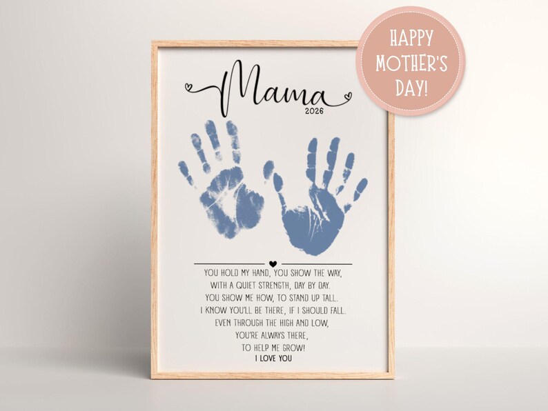 Mother's Day Handprint Craft, Mothers Day Poem, Mom Birthday Hand Print ...