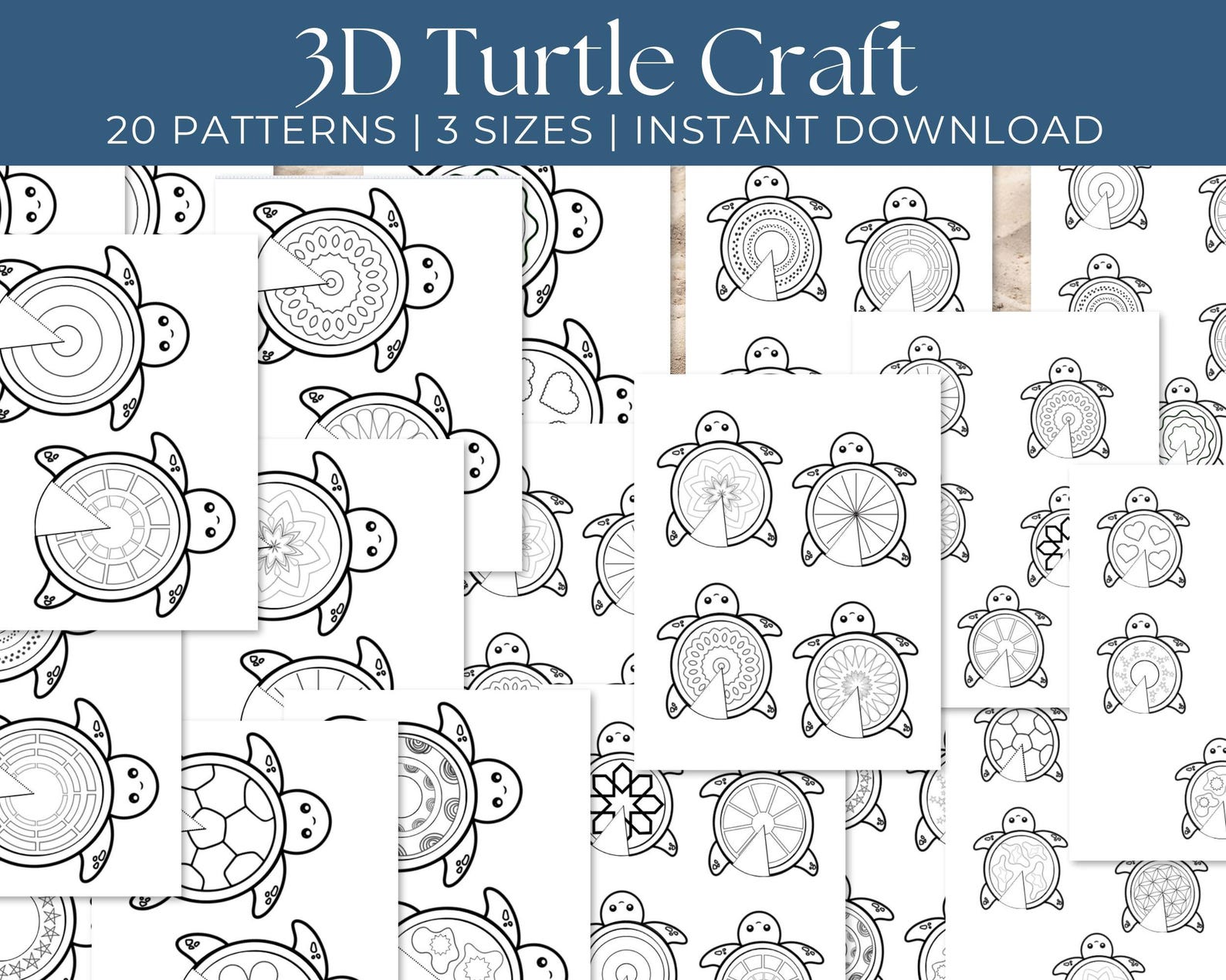 Make A Turtle Printable Activity for Kids, 3D Turtle Craft, Build A ...