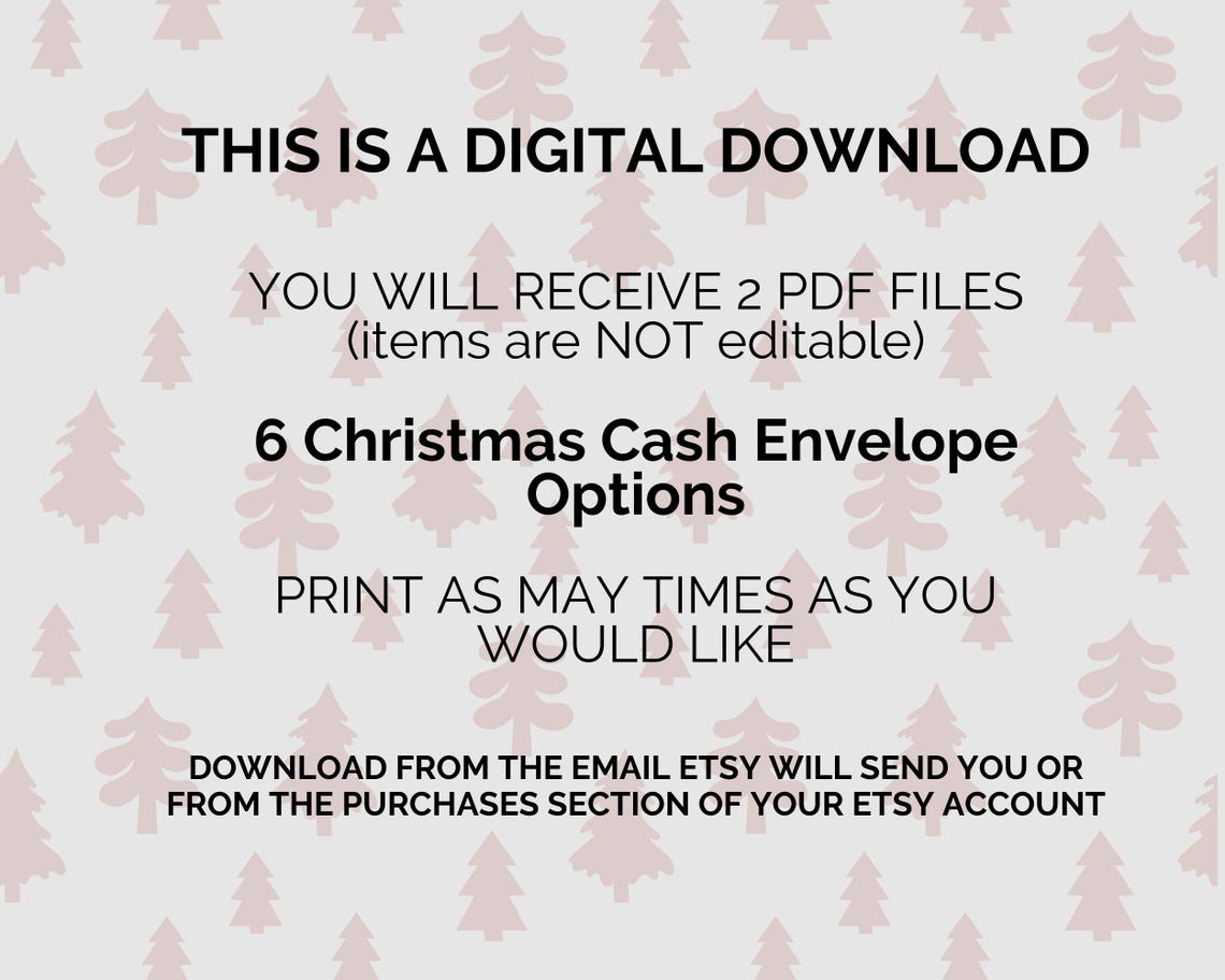 Christmas Money Envelope Bundle, Printable Money Holder, Christmas Cash ...