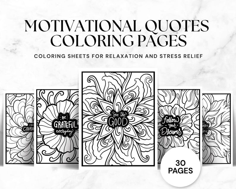 Motivational Coloring Pages Printable, Inspirational Quotes, Adult Teen ...