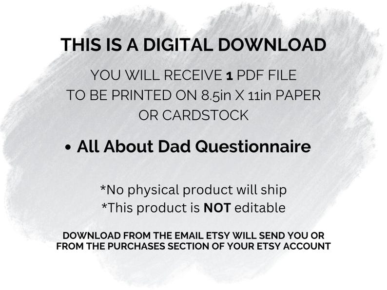 All About My Dad Printable, Father's Day Questionnaire, Fathers Day ...