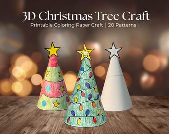 3D Christmas Ornament Crafts, Coloring Craft for Kids, DIY Christmas ...