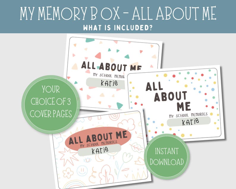 School Memory Box File, Printable Kids Interview Questions, First Last ...