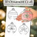 3D Christmas Ornament Crafts, Coloring Craft for Kids, DIY Christmas ...