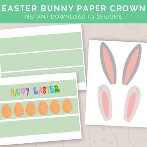 Easter Bunny Paper Crown Headband, Kids Easter Activity, Bunny Ears Hat ...