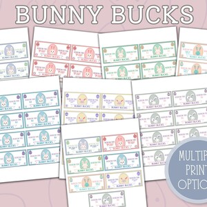 Easter Bunny Bucks Printable, Easter Egg Hunt, Basket Filler, Easter ...