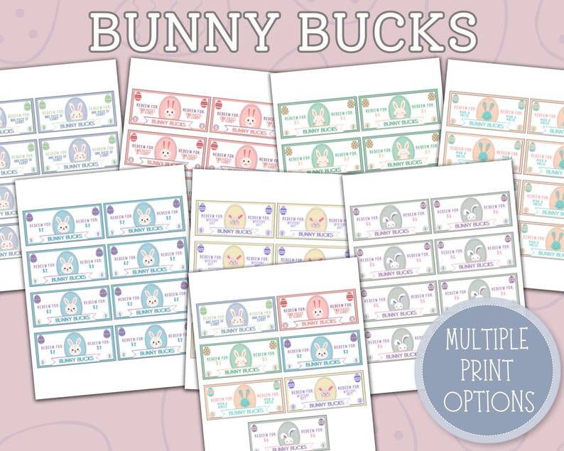 Easter Bunny Bucks Printable, Easter Egg Hunt, Basket Filler, Easter ...