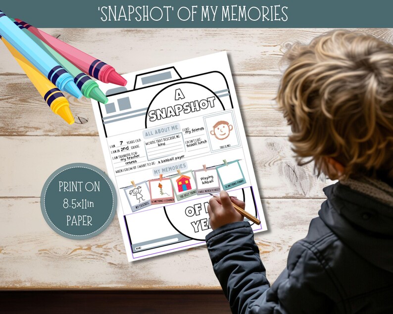 A Snapshot of My Year Printable, All About Me Page Year in Review, End ...