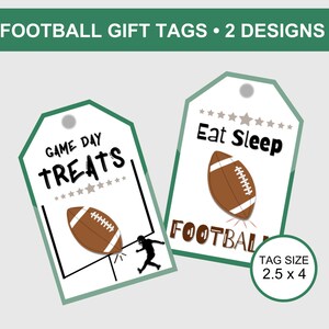 Printable Football Treat Tags, Game Day, Football Party Favor, Team ...