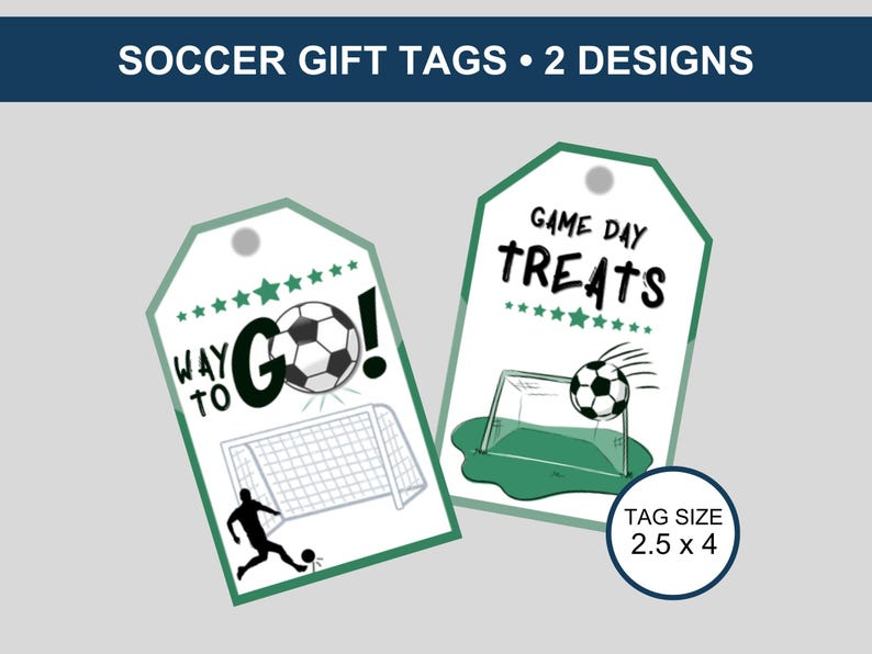 Printable Soccer Treat Tags, Game Day, Soccer Party Favor, Team Snacks ...