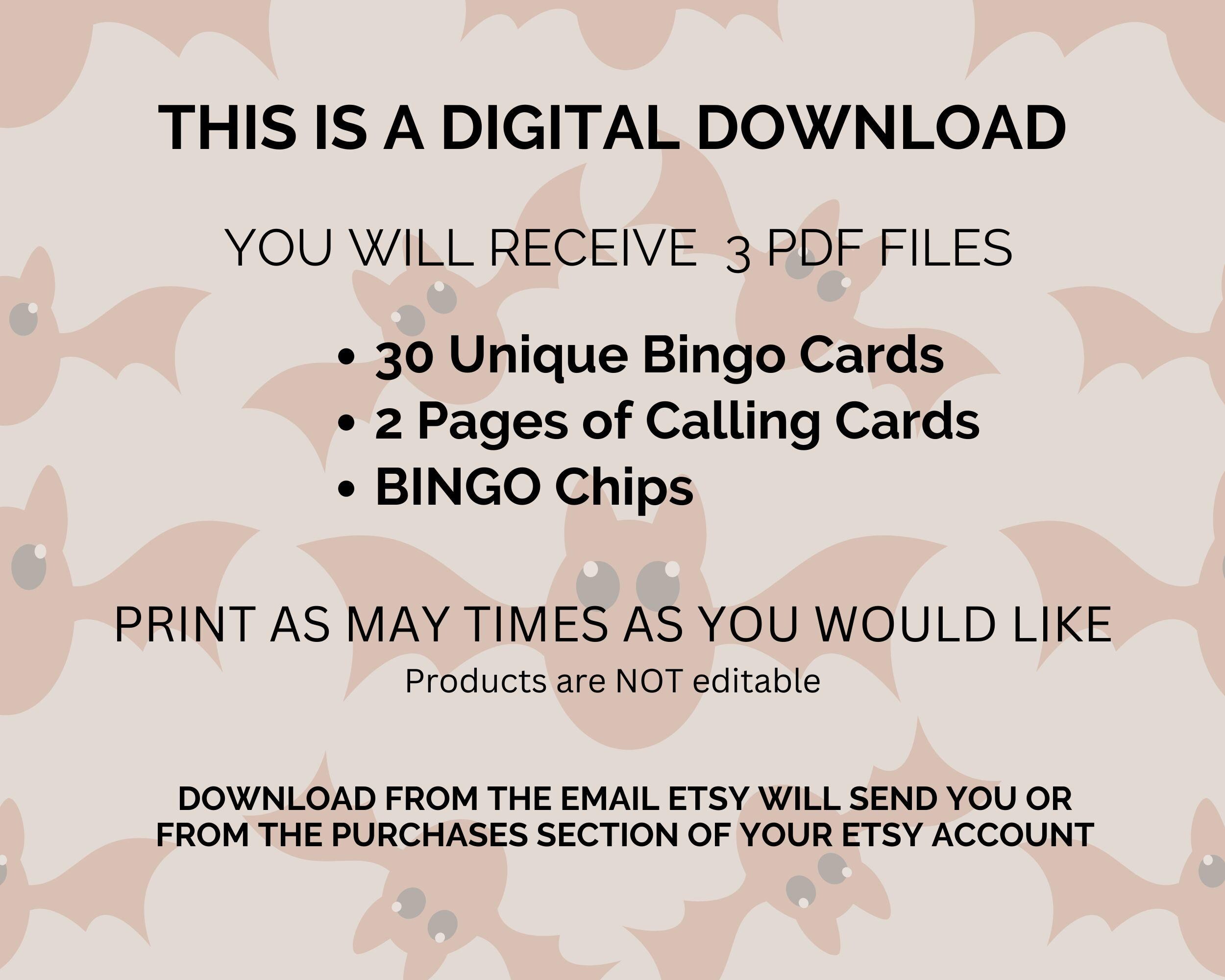 Printable Halloween Bingo Game, Halloween Activity for Kids, Halloween ...