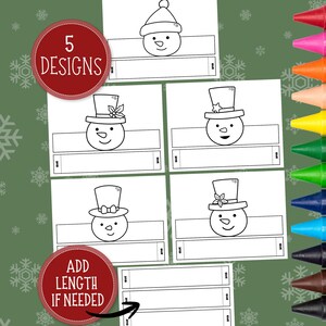 Snowman Paper Coloring Crown, Kids Christmas Activity, Snowman Hat ...