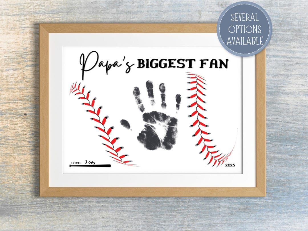 Papa Baseball Hand Print Craft, Happy Fathers Day, Father Day Handprint ...