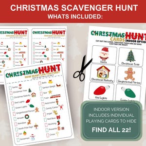 Christmas Scavenger Hunt Printable, Indoor Outdoor Scavenger Hunt ...